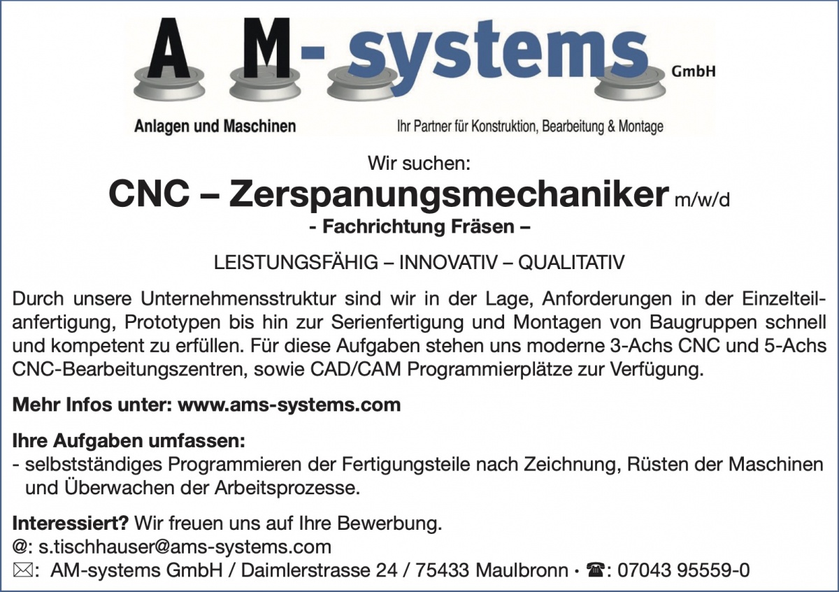 Stellenanzeigen – AM-Systems GmbH